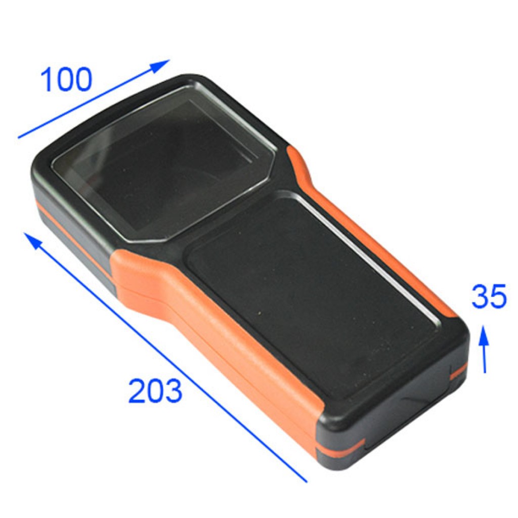 Plastic handheld enclosure for electronics