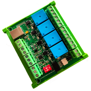 USB 4 Channel Relay Board-DIN rail